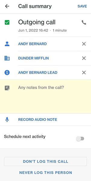 Calling and logging calls in the Mobile App - Knowledge Base | Pipedrive