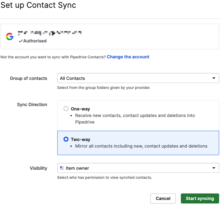 Contact sync - Knowledge Base | Pipedrive