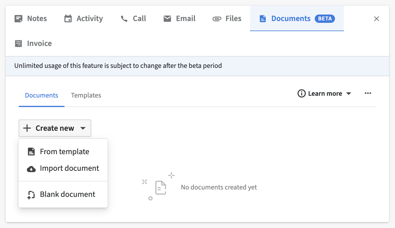 Sales Documents (BETA) - Knowledge Base