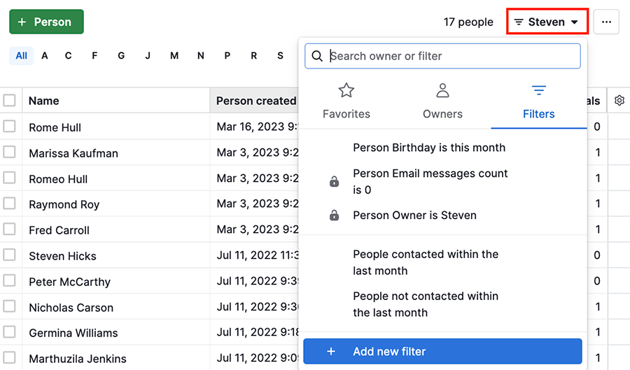 Campaigns: filtering - Knowledge Base | Pipedrive