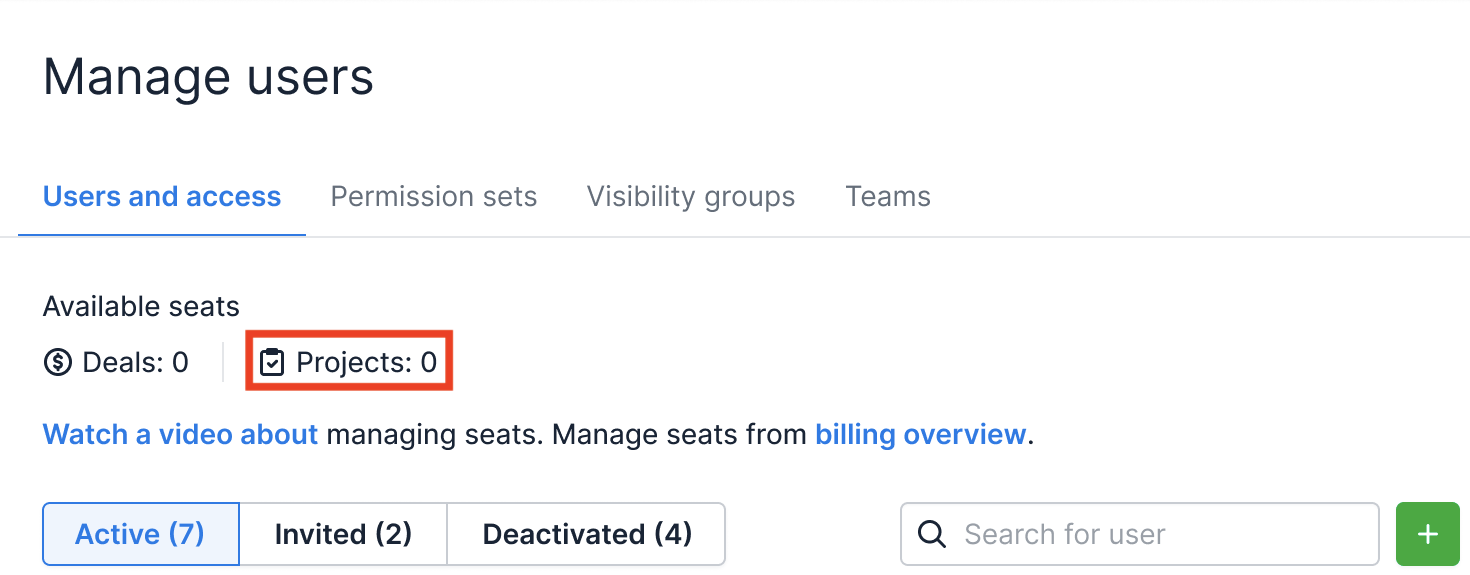Projects: billing and subscription - Knowledge Base | Pipedrive